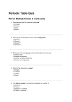 Periodic Table Quiz: Multiple Choice Questions