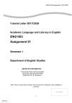 UNISA ENG1503 Assignment 01 Tutorial Letter