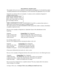 Grammar Worksheet: Kinds of Sentences