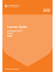 Cambridge IGCSE Physics 0625 Learner Guide