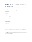 STEM Challenge Science Answer Key with Questions