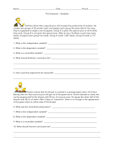 Identifying Variables in Experiments Worksheet