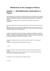 Mathematics as the Language of Physics: Chapter 1