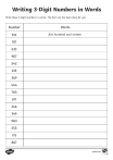Writing 3-Digit Numbers in Words Worksheet