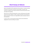 Short Essay on Nature: Importance and Conservation