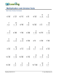 Multiplication and Division Facts Practice Worksheet