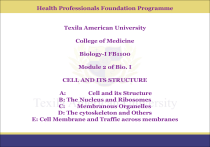 Cell and Its Structure - Biology Module