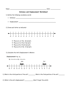 Distance and Displacement Worksheet