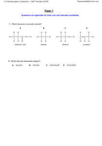 Chemistry Worksheet: Naming Organic Compounds