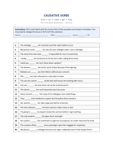 The Causative Continuum: Causation in Linguistics