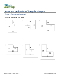 Area and Perimeter of Irregular Shapes Worksheet
