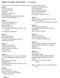 The Outsiders Journal Prompts by Chapter