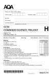 GCSE Combined Science Chemistry Paper 1H Higher Tier 2025 Exam
