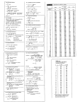 Statistics Formulas & Tables Reference Sheet