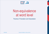 Non-equivalence at Word Level: Translation Theories