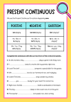 Present Continuous Tense Worksheet