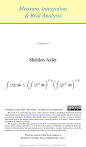 Measure, Integration & Real Analysis Textbook by Sheldon Axler