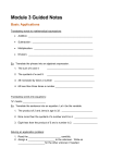 Module 3 Guided Notes: Basic Math Applications