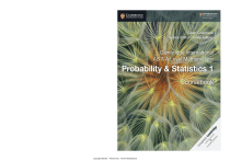 Cambridge AS & A Level Maths Probability & Statistics 1 Coursebook